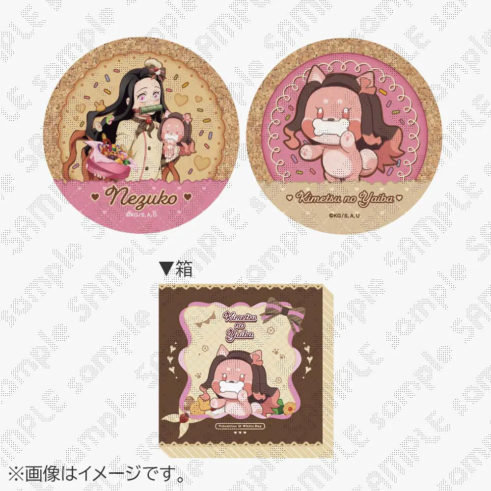 Cookie-Style Cork Coaster Set, Nezuko Kamado, Demon Slayer -Kimetsu no