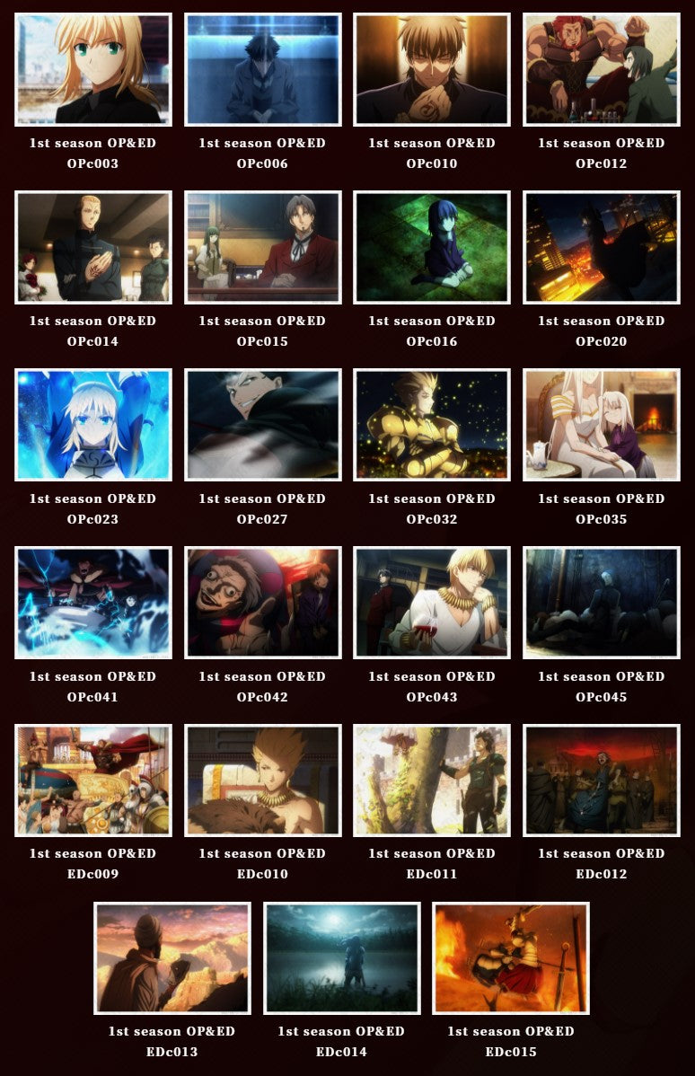 Fate/Zero Rebroadcast Celebration, Bromide Album OP & ED
