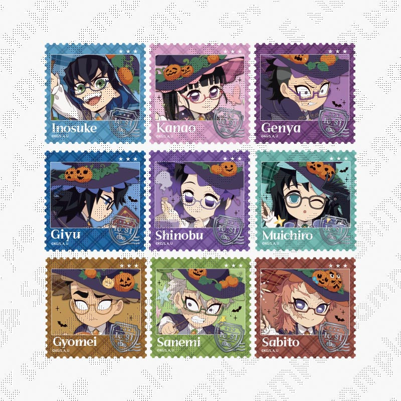 Demon Slayer -Kimetsu no Yaiba- Halloween 2024 Postage Stamp Style Sti